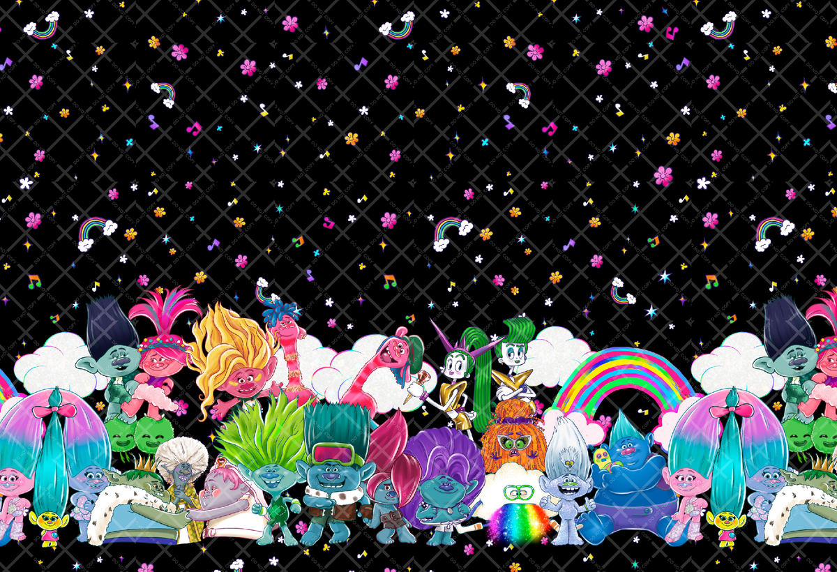 PREORDER: TROLLS BAND TOGETHER DOUBLE BORDER – Whimsical Fabric Designs