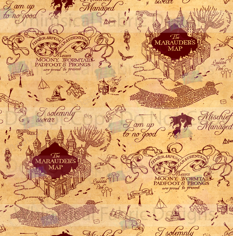 PREORDER: HP MAGICAL MAP – Whimsical Fabric Designs
